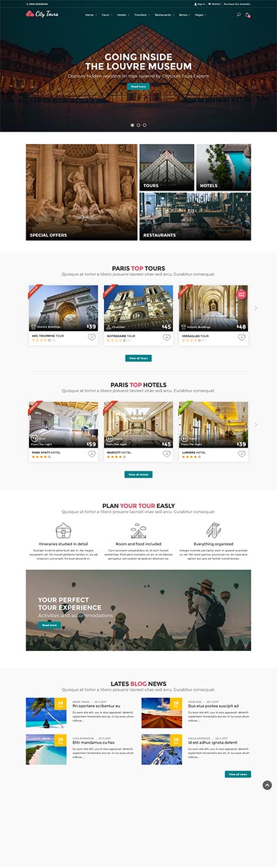 CITY TOURS - City tours and travel site template by Ansonika