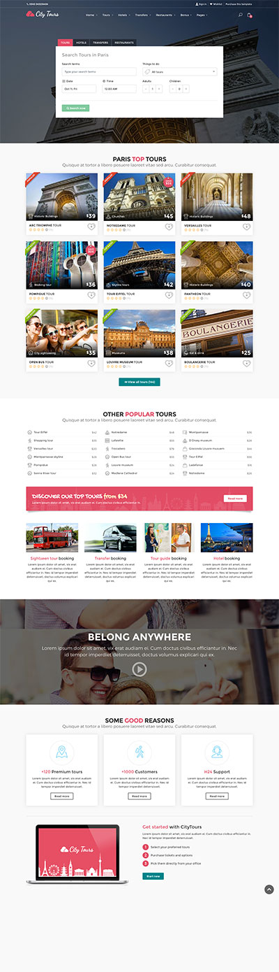CITY TOURS - City tours and travel site template by Ansonika